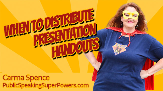 Video: When to Distribute Presentation Handouts - Public Speaking Super ...